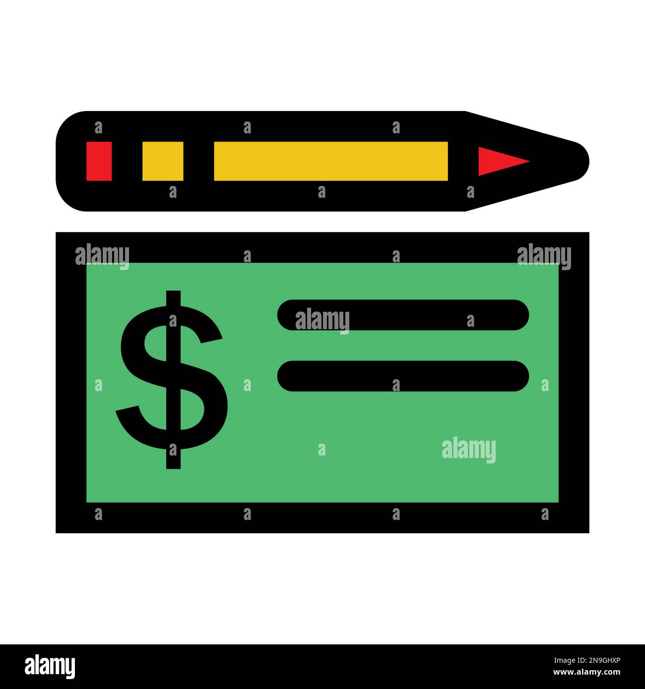 Finance check icon line isolated on white background. Black flat thin ...