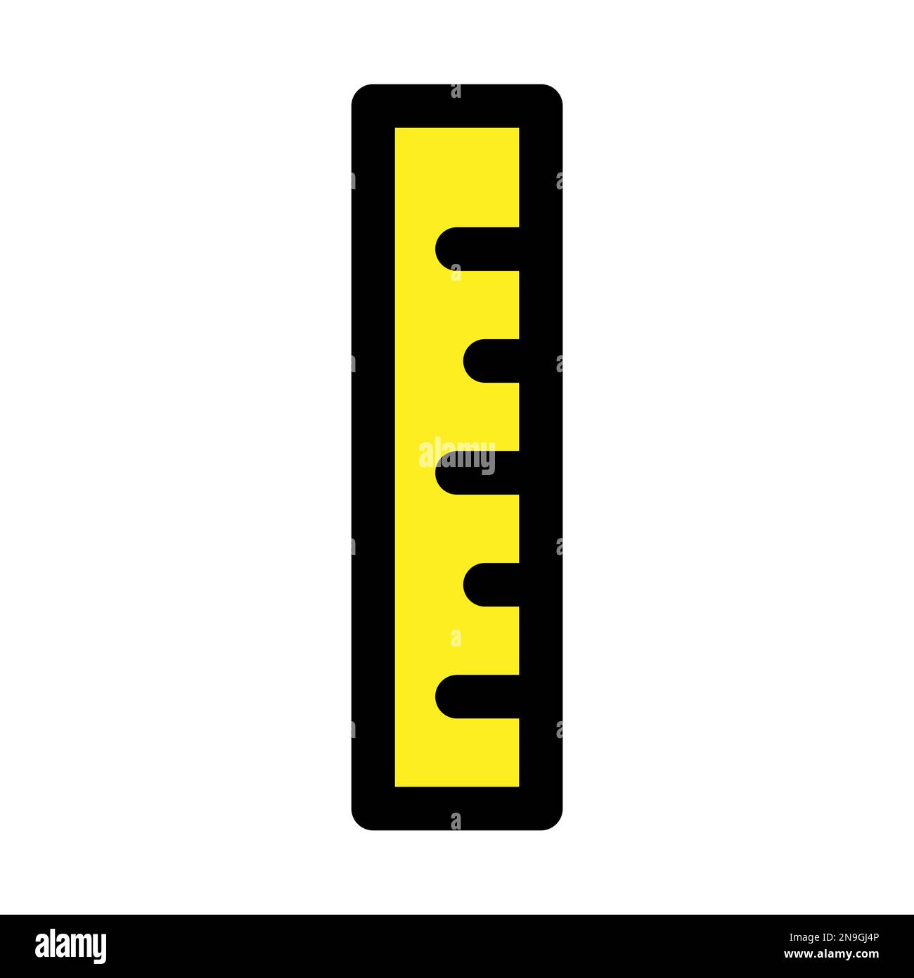 Ruler icon line isolated on white background. Black flat thin icon on ...