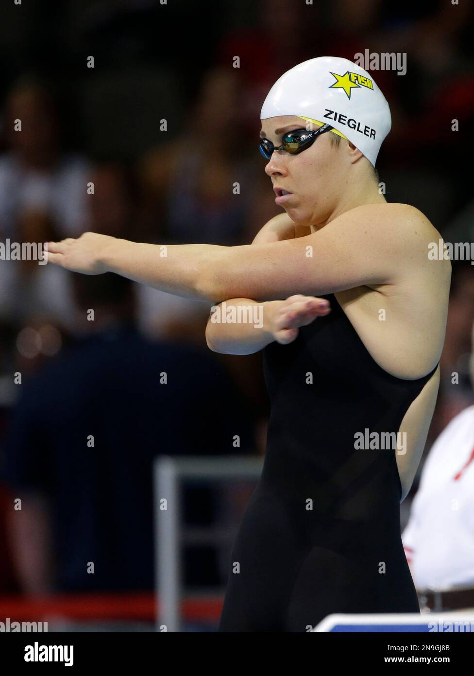 Kate Ziegler prepares to swim in the women's 800-meter freestyle ...