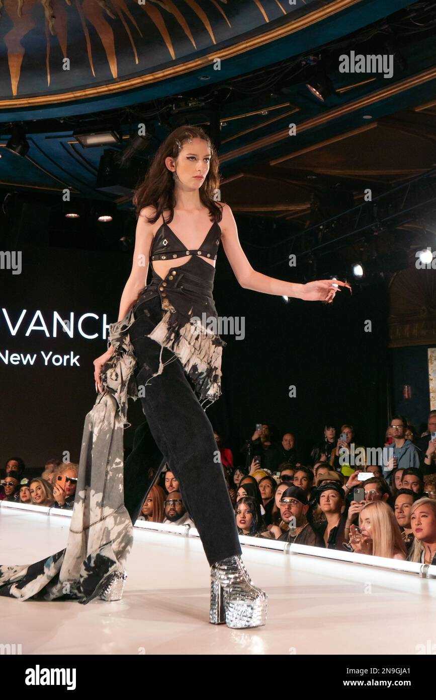 Models walk the Guvanch AW23 Runway Show NYFW x Runway 7 at Sony Hall ...