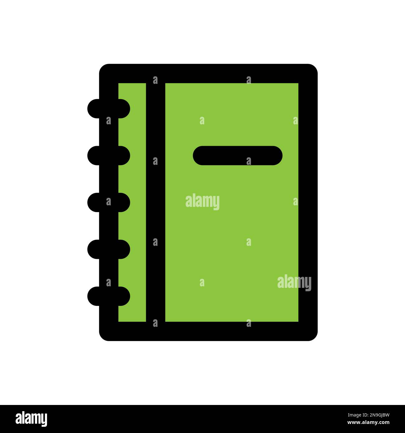 Diary icon line isolated on white background. Black flat thin icon on ...