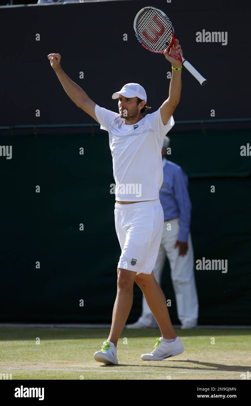 Mardy Fish of United States reacts as he wins against David Goffin of ...