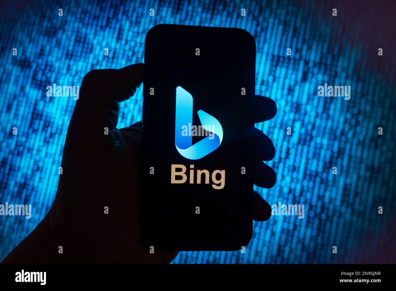 Digital composite image of new AI Microsoft Bing search engine powered ...