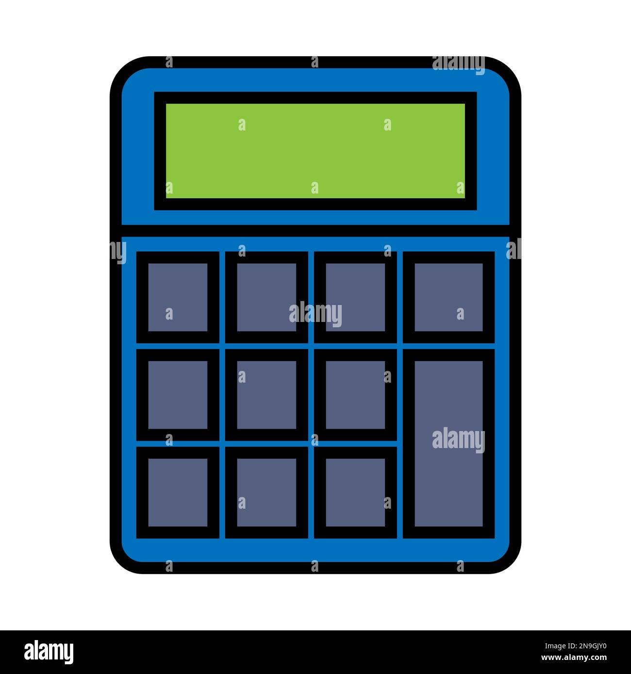 Calculator icon line isolated on white background. Black flat thin icon ...