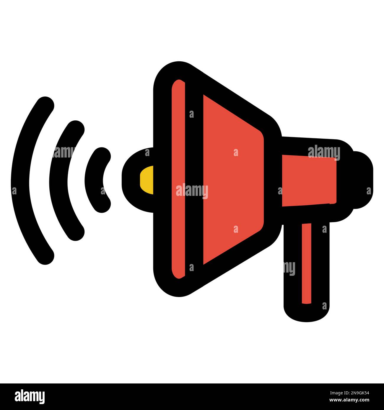 Marketing megaphone icon line isolated on white background. Black flat ...