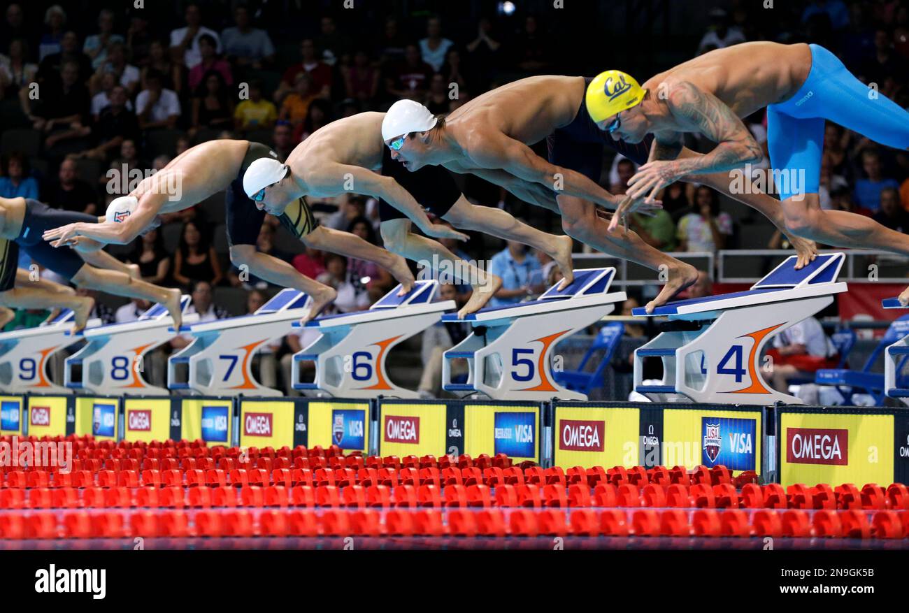Anthony Ervin, from right, Nathan Adrian, Garrett Weber-Gale and Adam ...