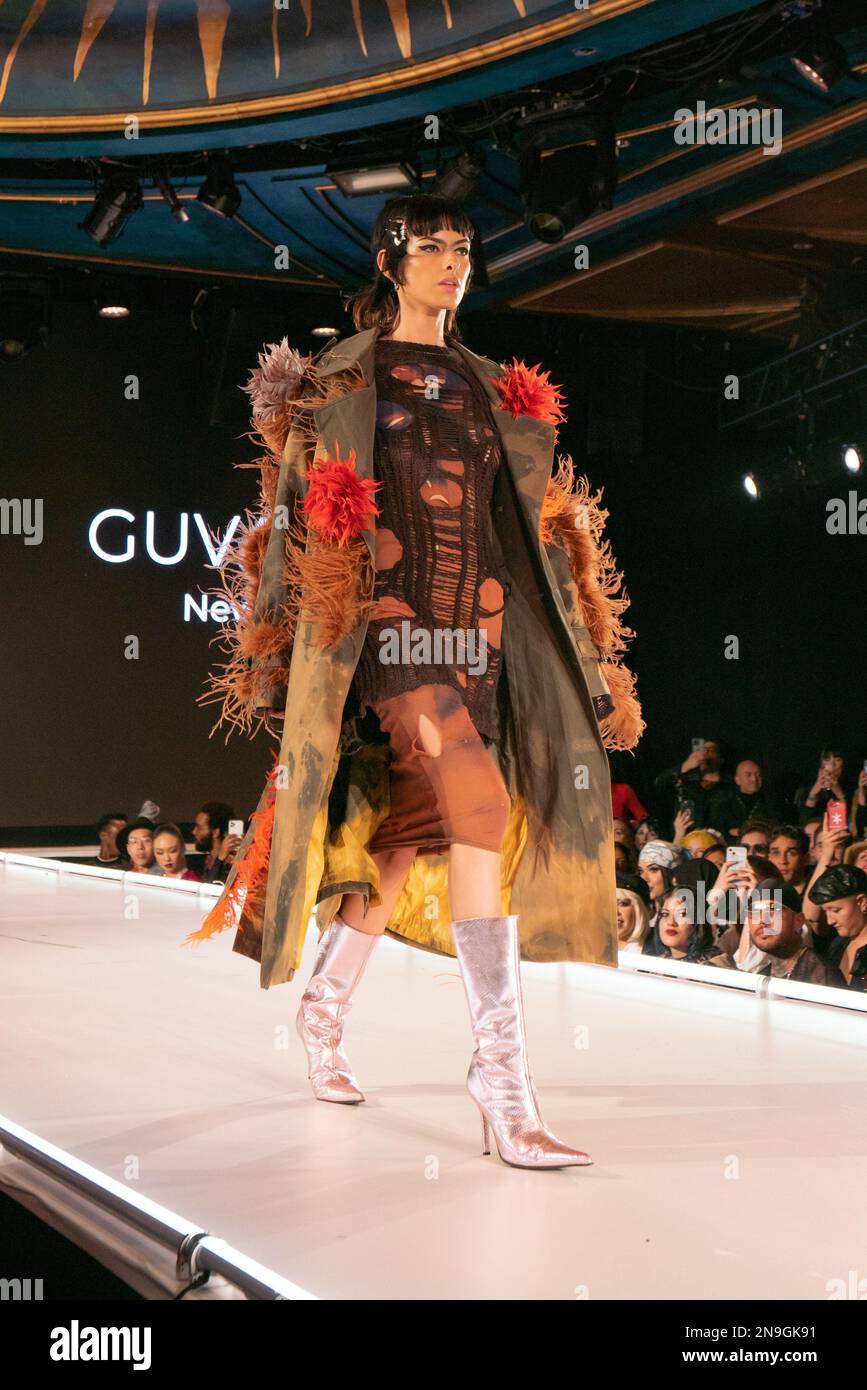 Models walk the Guvanch AW23 Runway Show NYFW x Runway 7 at Sony Hall ...