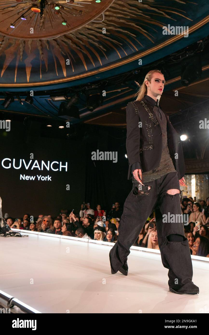 Models walk the Guvanch AW23 Runway Show NYFW x Runway 7 at Sony Hall ...
