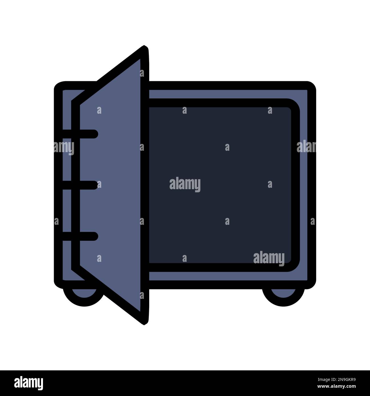 Empty safe icon line isolated on white background. Black flat thin icon ...