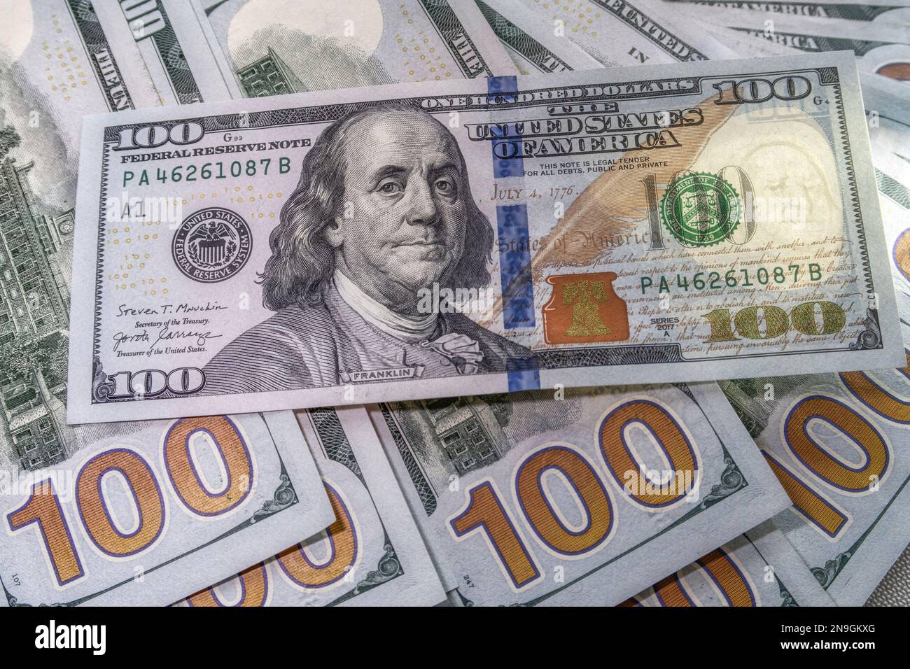 Benjamin Franklin is featured on the federal reserve bank note $100 ...