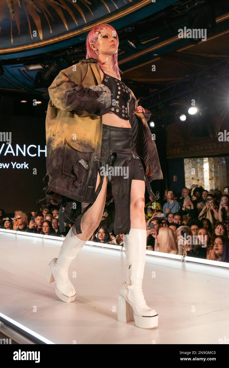 Models walk the Guvanch AW23 Runway Show NYFW x Runway 7 at Sony Hall ...