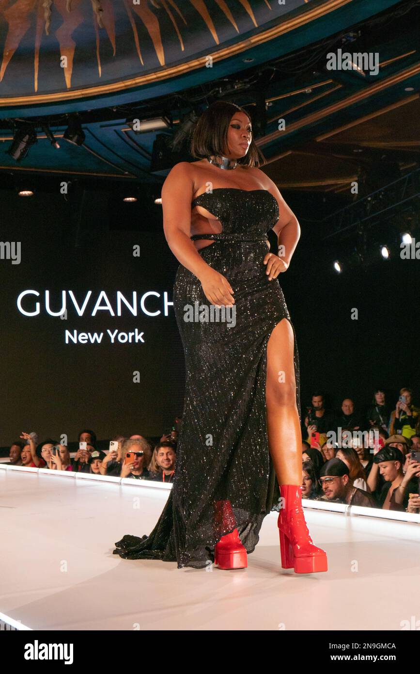 Models walk the Guvanch AW23 Runway Show NYFW x Runway 7 at Sony Hall ...