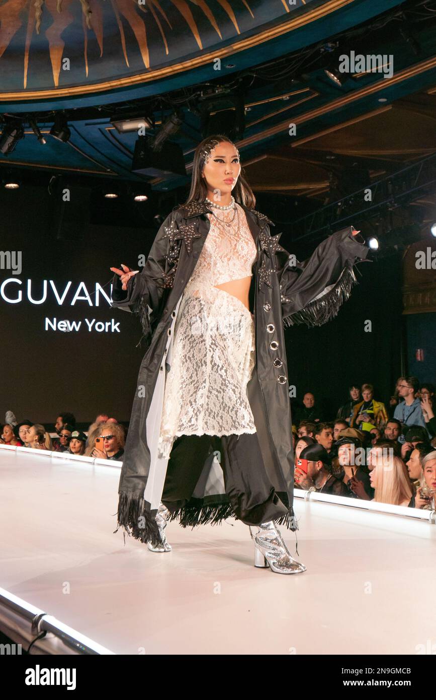 Models walk the Guvanch AW23 Runway Show NYFW x Runway 7 at Sony Hall ...