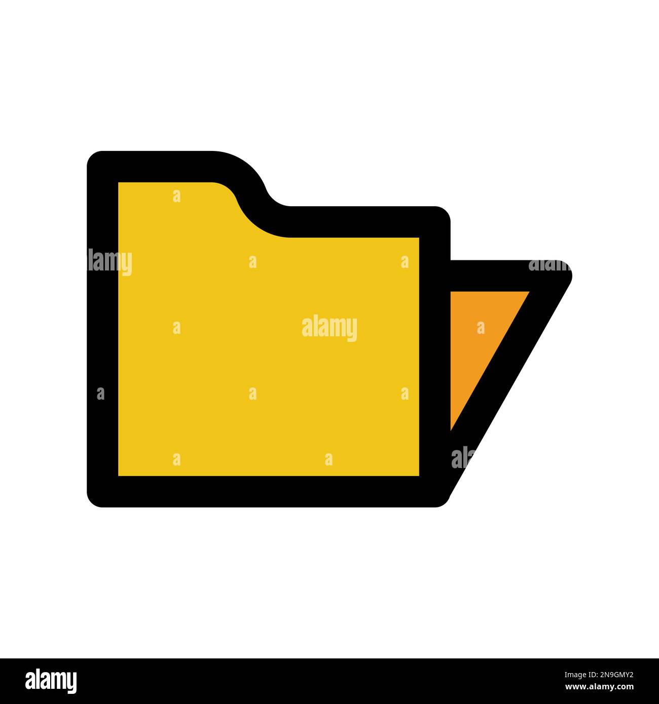 Office folder icon line isolated on white background. Black flat thin ...