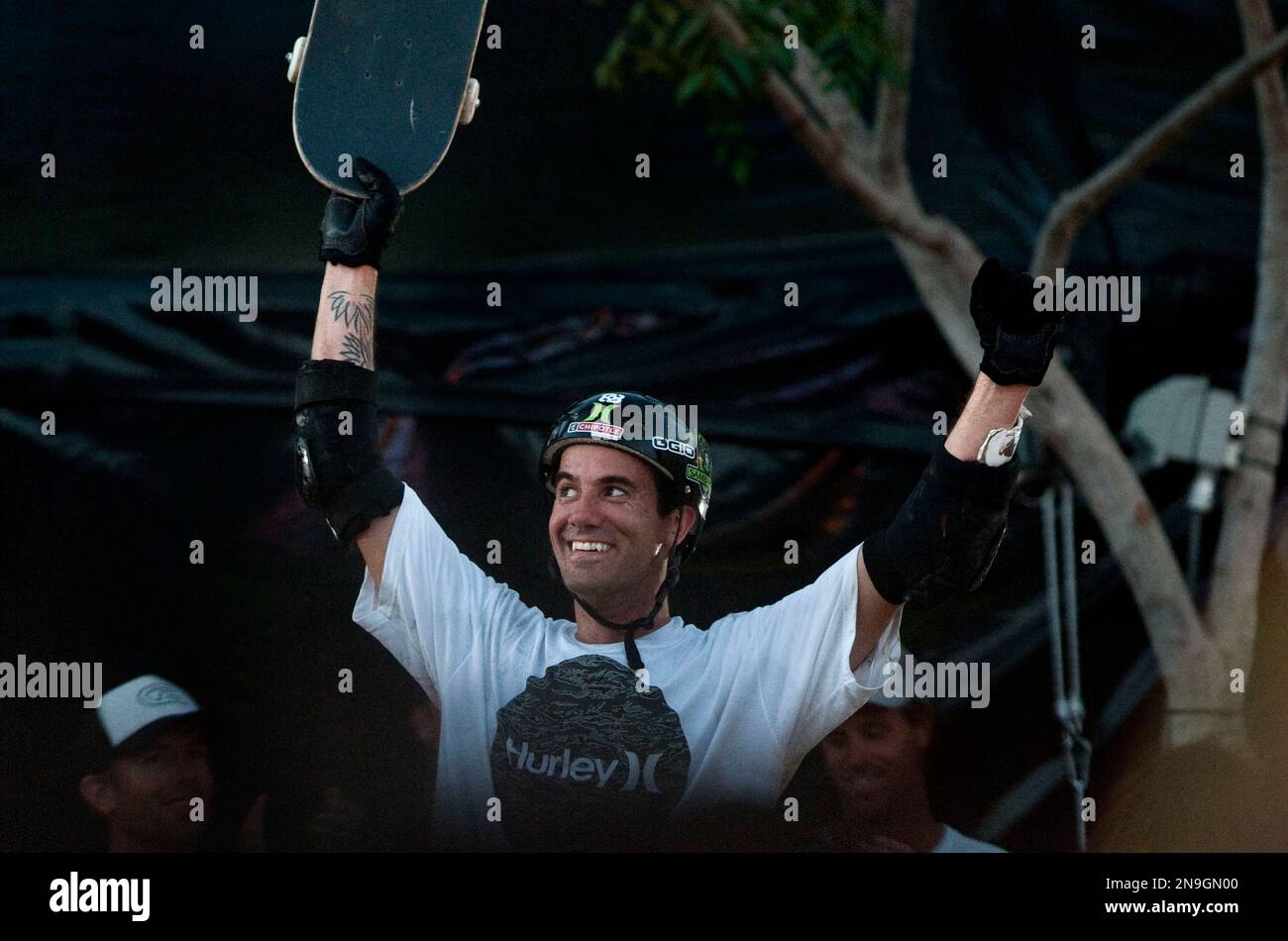 Bob Burnquist, of Rio de Janeiro, Brazil, celebrates winning gold in ...