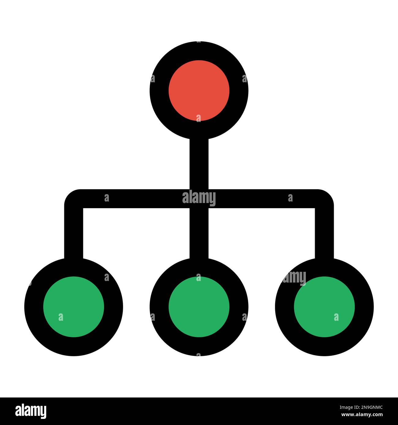Organization diagram icon line isolated on white background. Black flat thin icon on modern ...