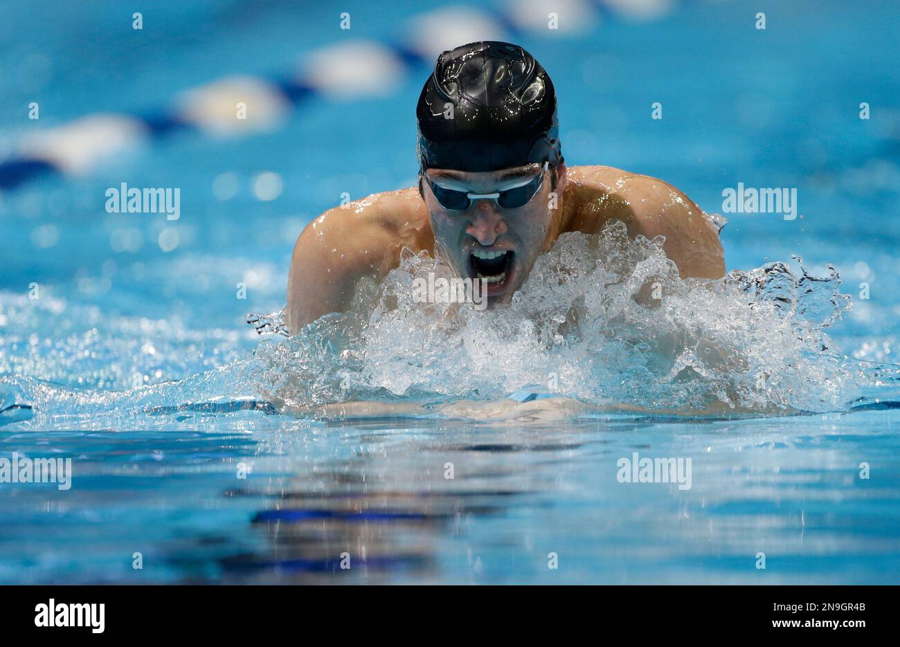 Austin Suroff swims in the men's 200-meter individual medley ...