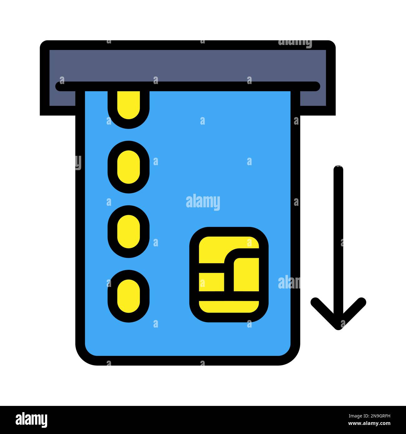 Retrieve card icon line isolated on white background. Black flat thin icon on modern outline ...