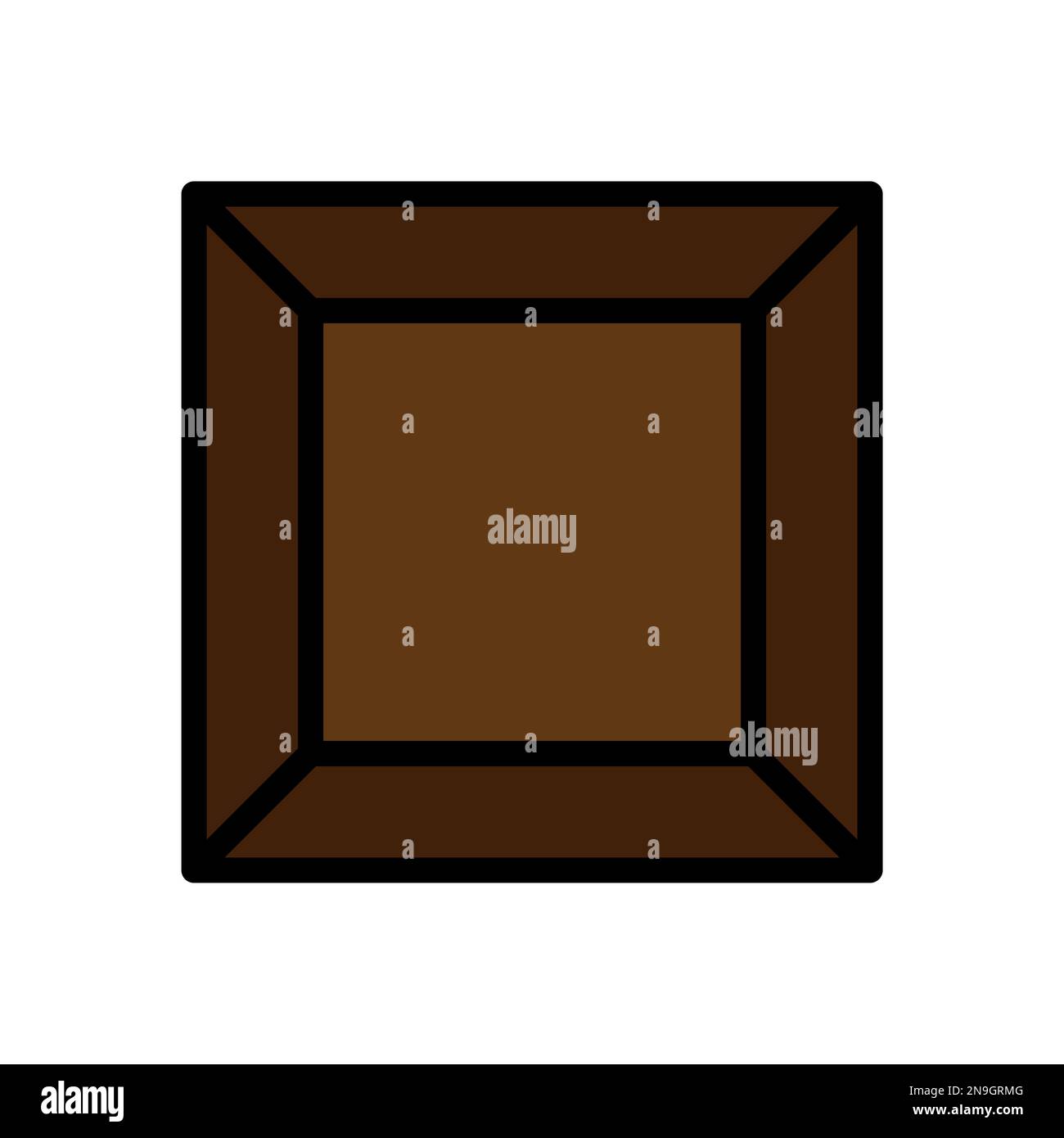 Wooden crate icon line isolated on white background. Black flat thin ...