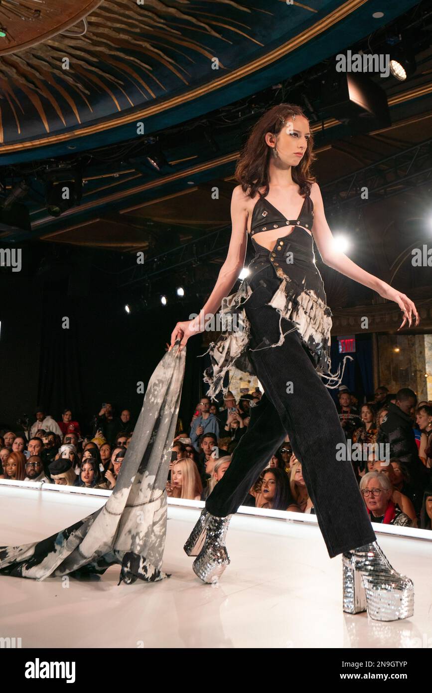 Models walk the Guvanch AW23 Runway Show NYFW x Runway 7 at Sony Hall ...