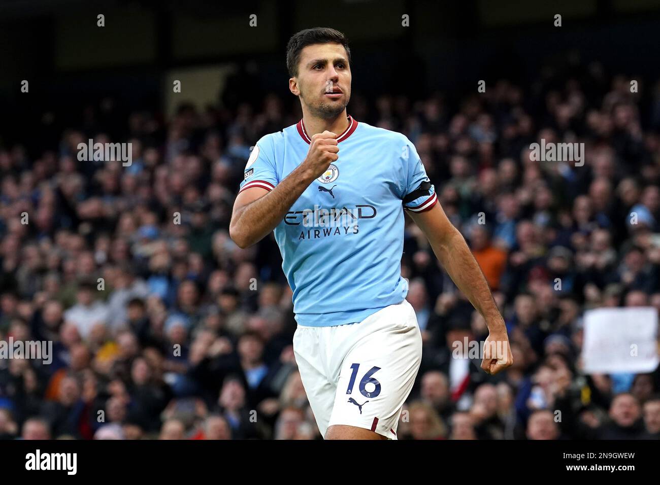 Manchester City's Rodri celebrates scoring their side's first goal of ...