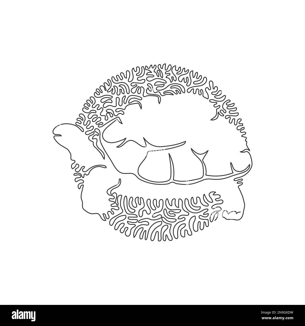 Continuous curve one line drawing of cute tortoise. Single line ...