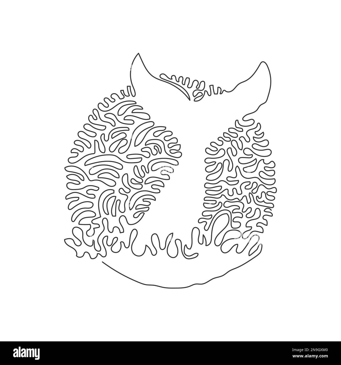 Continuous curve one line drawing of whales ambush food. Single line ...