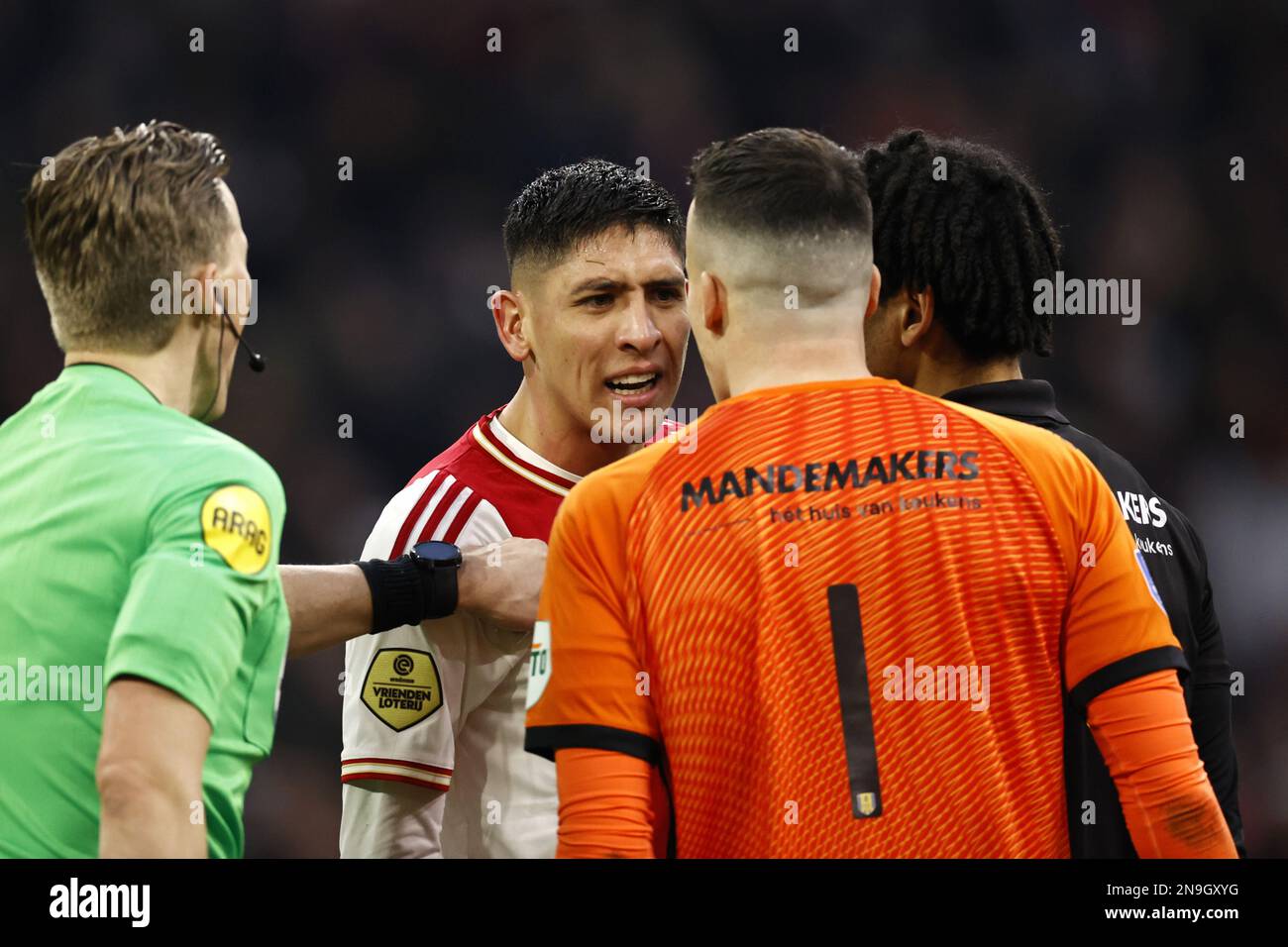 AMSTERDAM - (l-r) Edson Alvarez of Ajax, RKC Waalwijk goalkeeper ...