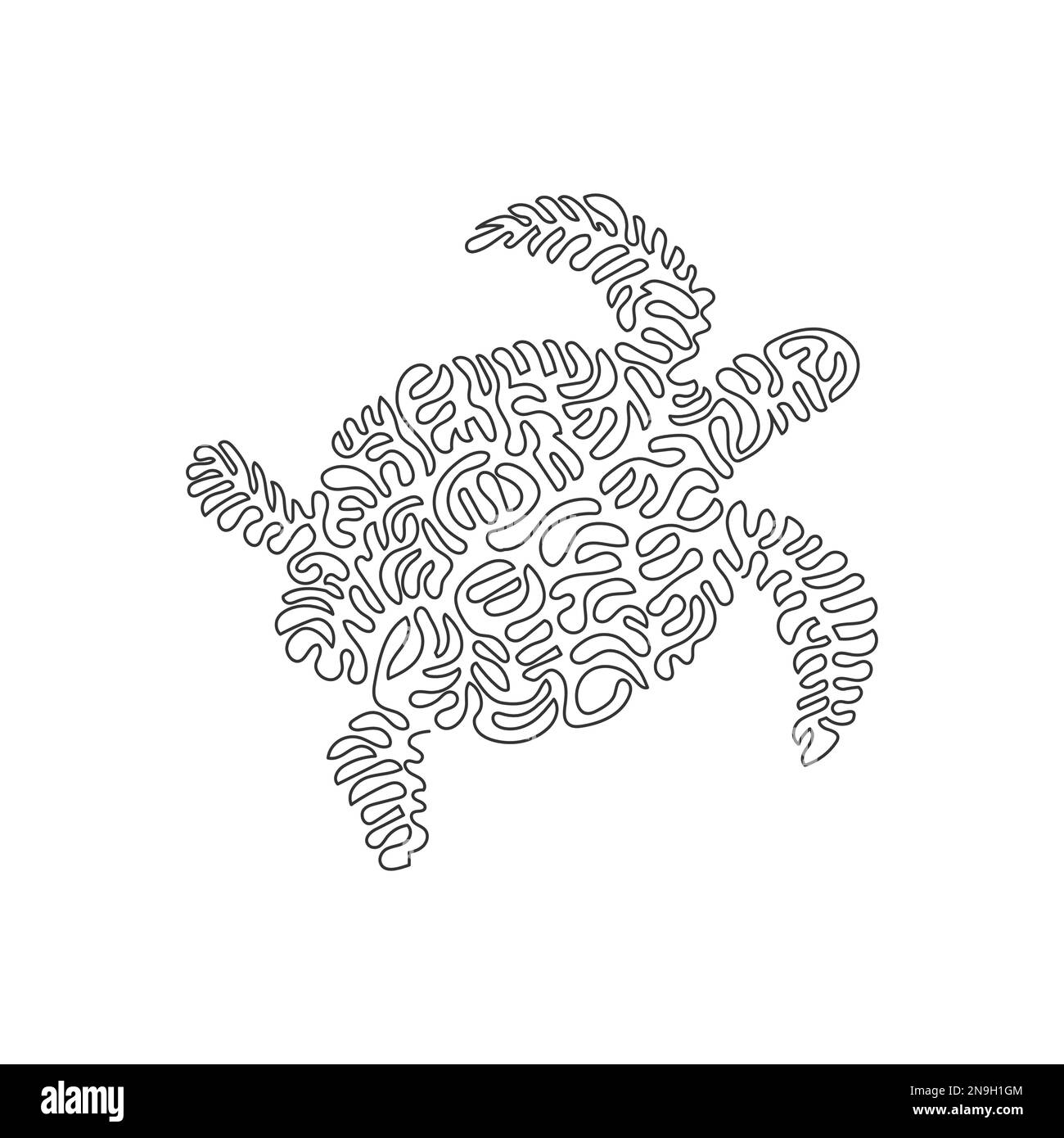 Single one line drawing of cute turtle abstract art. Continuous line ... Single one line drawing of cute turtle abstract art. Continuous line ...