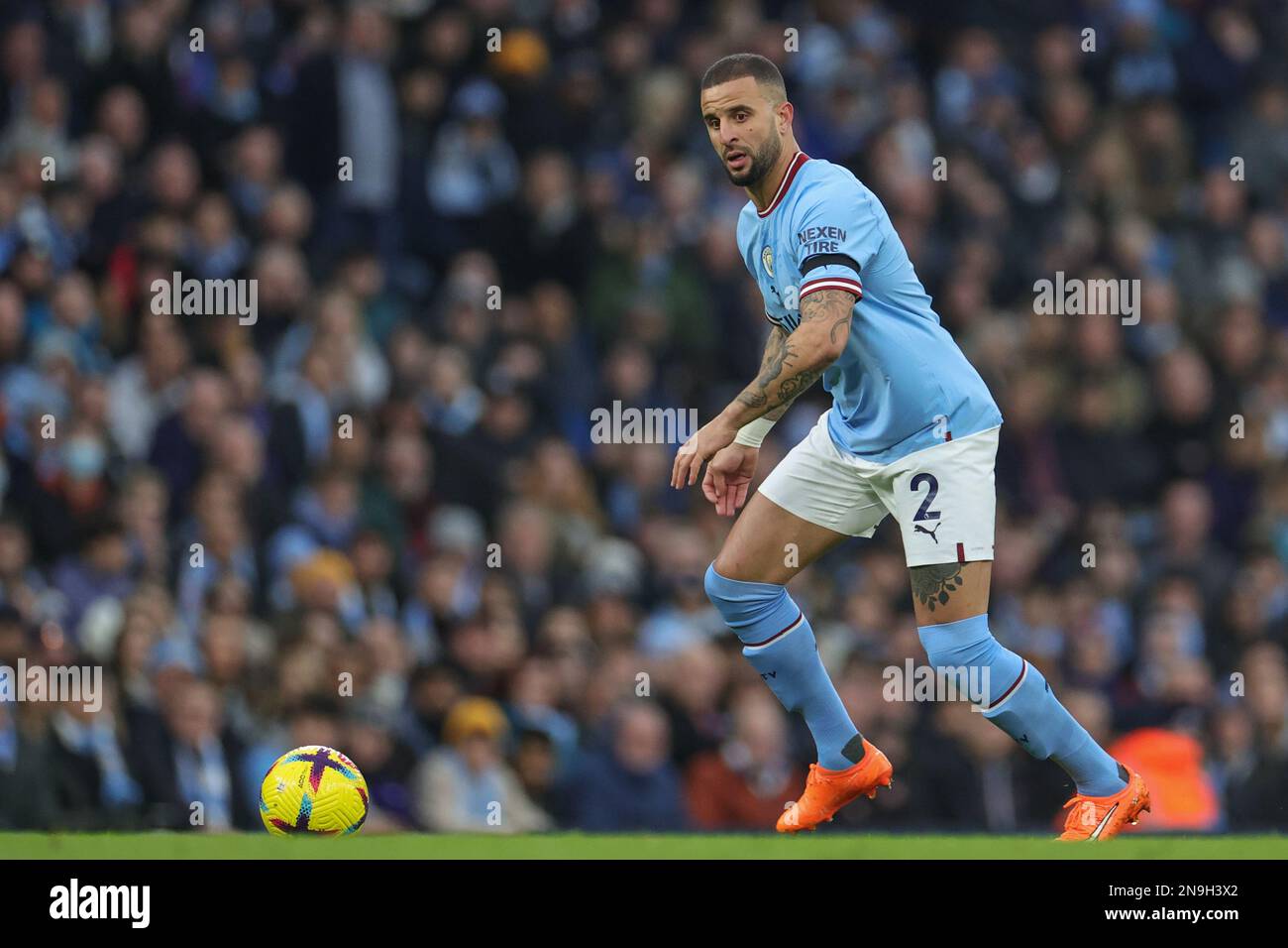 Kyle Walker #2 of Manchester City in action during the Premier League ...