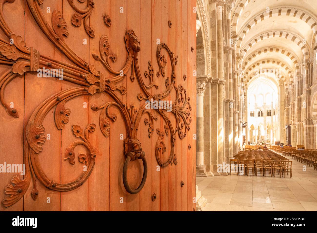 The pilgrim church basilica Sainte-Marie-Madeleineof Vézelay on the ...
