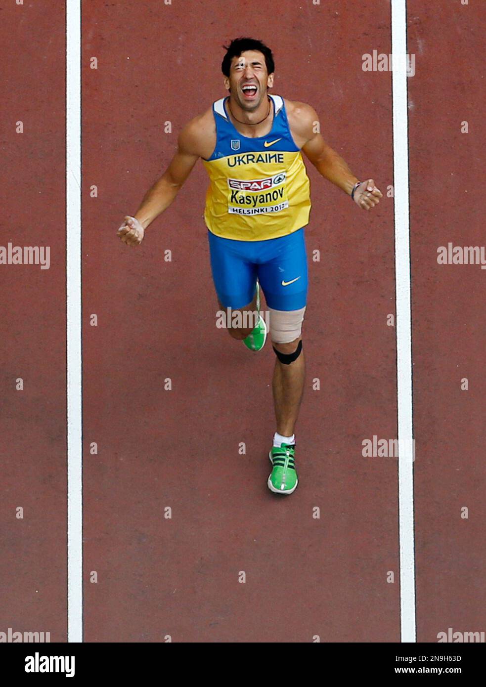 Ukraine's Oleksiy Kasyanov reacts after an attempt in the Pole Vault of ...
