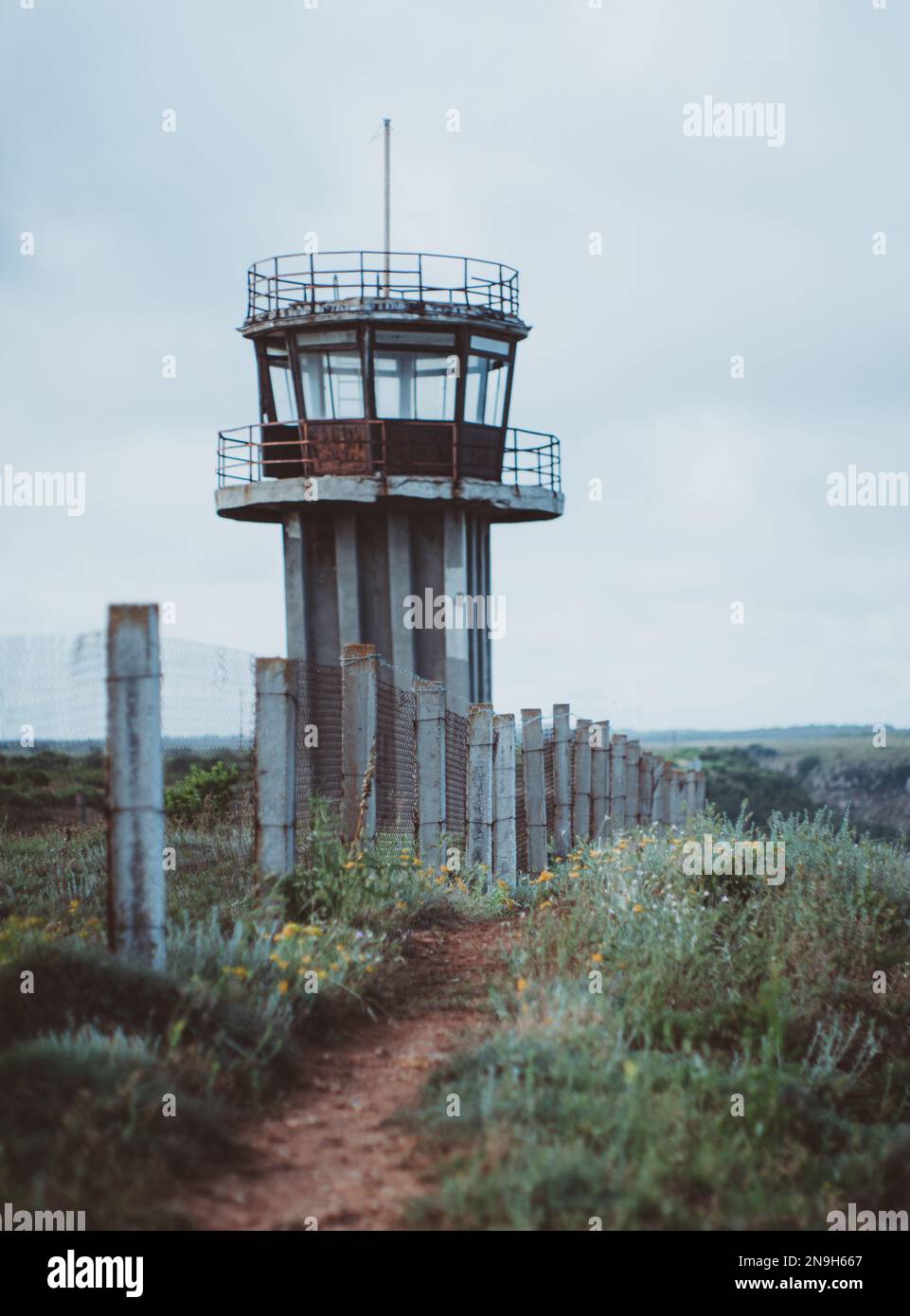 A vertical shot of an observation tower in a countryside Stock Photo ...