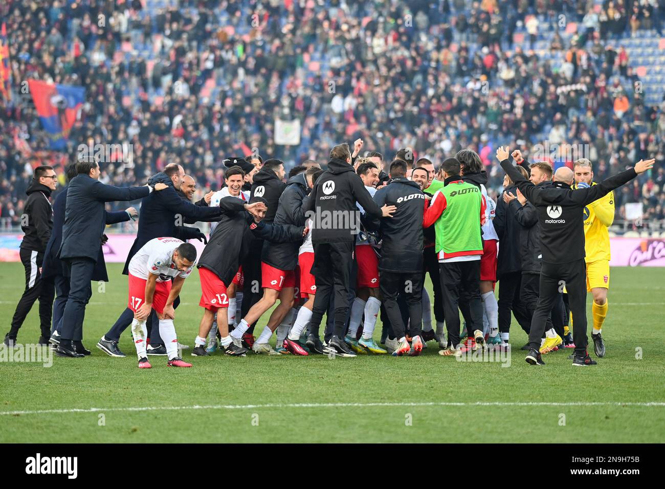 Renato Dall'Ara stadium, Bologna, Italy, February 12, 2023, Monza team ...