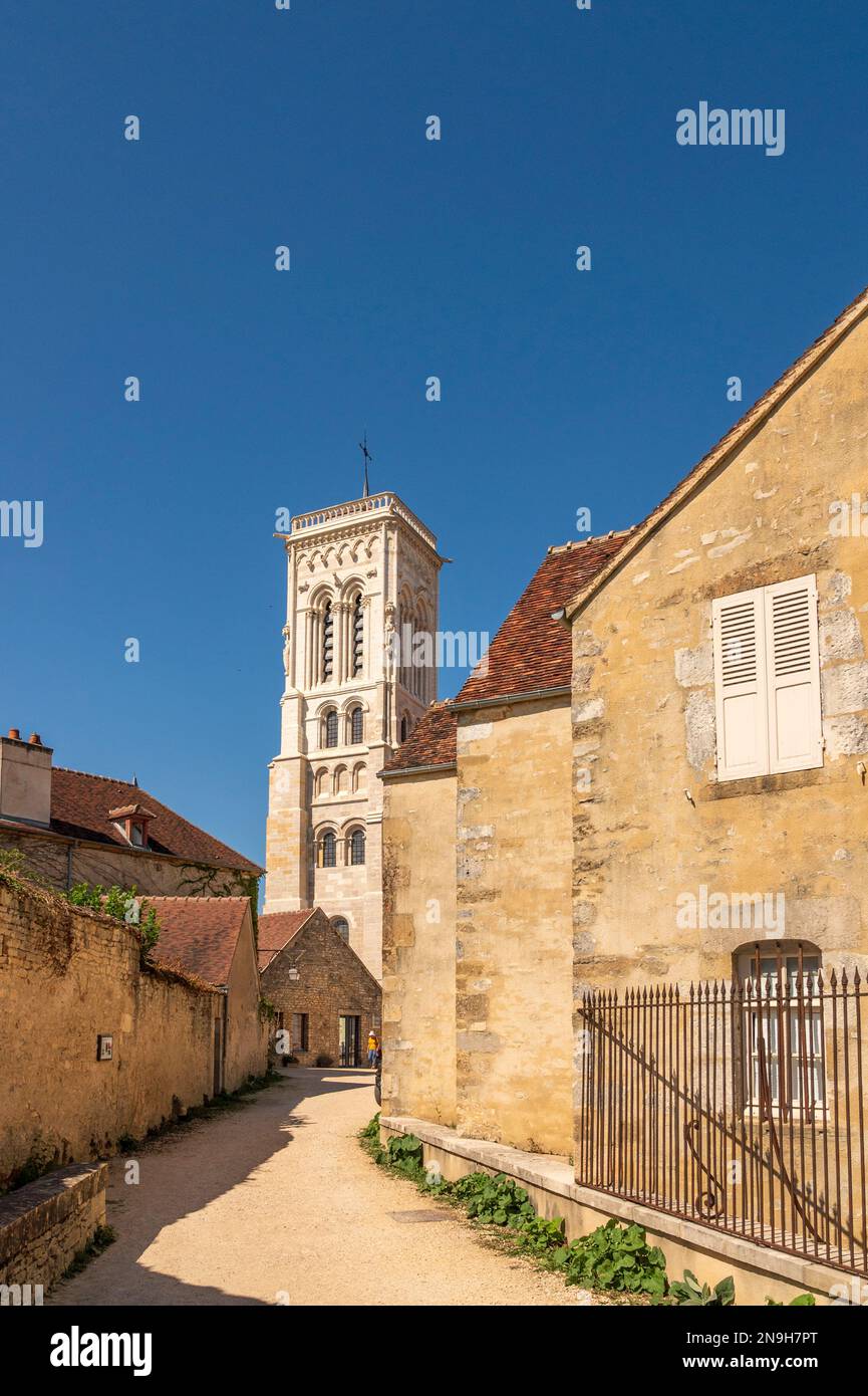 The pilgrim church basilica Sainte-Marie-Madeleine of Vézelay on the ...