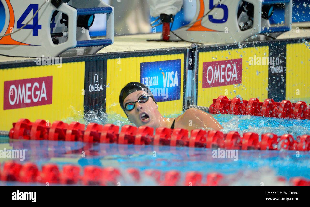 Allison Schmitt swims in the women's 200-meter freestyle preliminaries ...