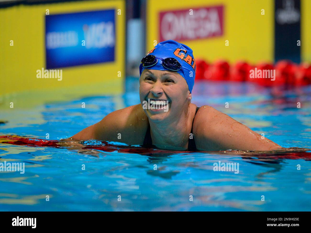 Elizabeth Beisel leaves her lane after swims in the women's 400-meter ...