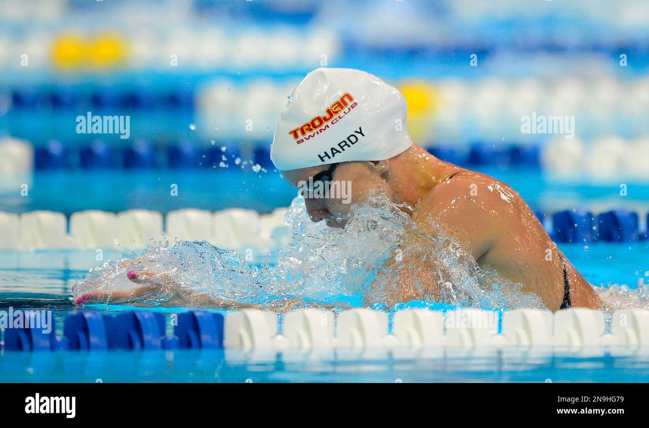 Jessica Hardy swims in the women's 100-meter breaststroke preliminaries ...