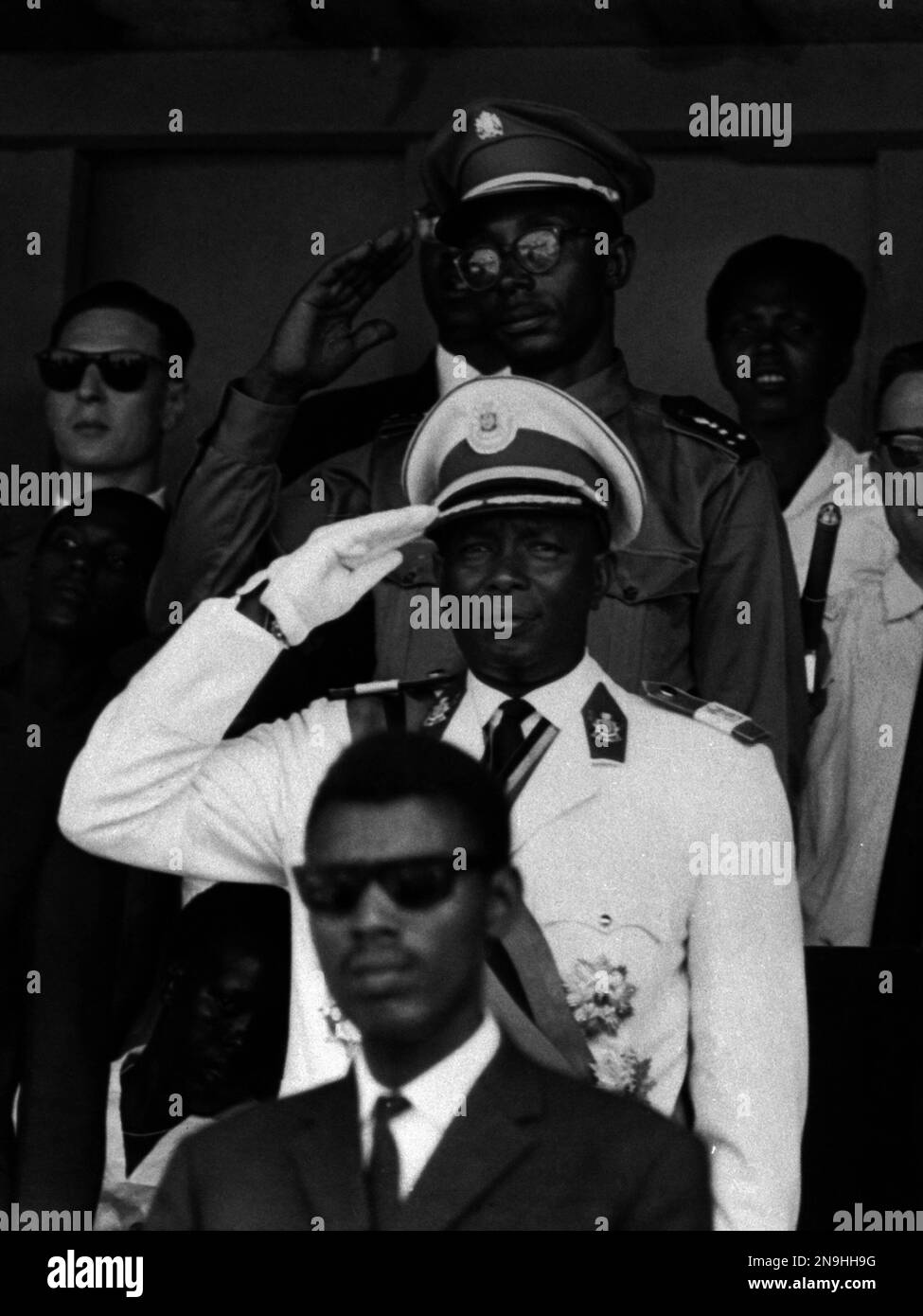 Mwami (King) Mwambutsa of the newly-independent Kingdom of Burundi ...