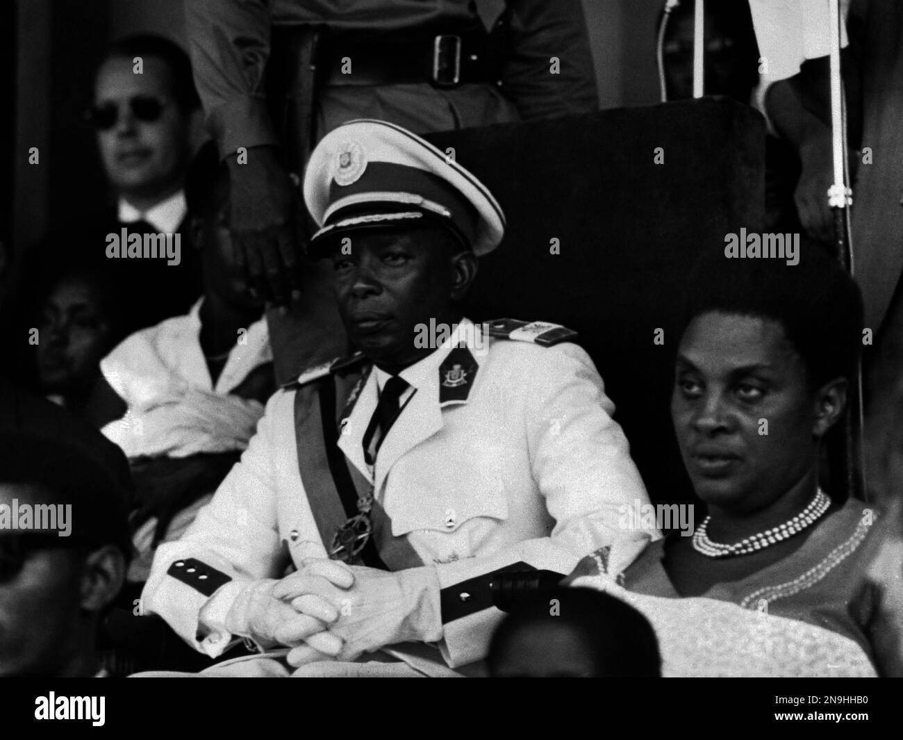 Mwami (King) Mwambutsa of the newly-independent Kingdom of Burundi and ...