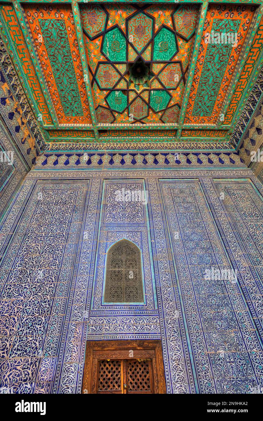 Tiled Walls, Painted Ceiling, The Emir's Wives Quarters, Tash Khauli ...