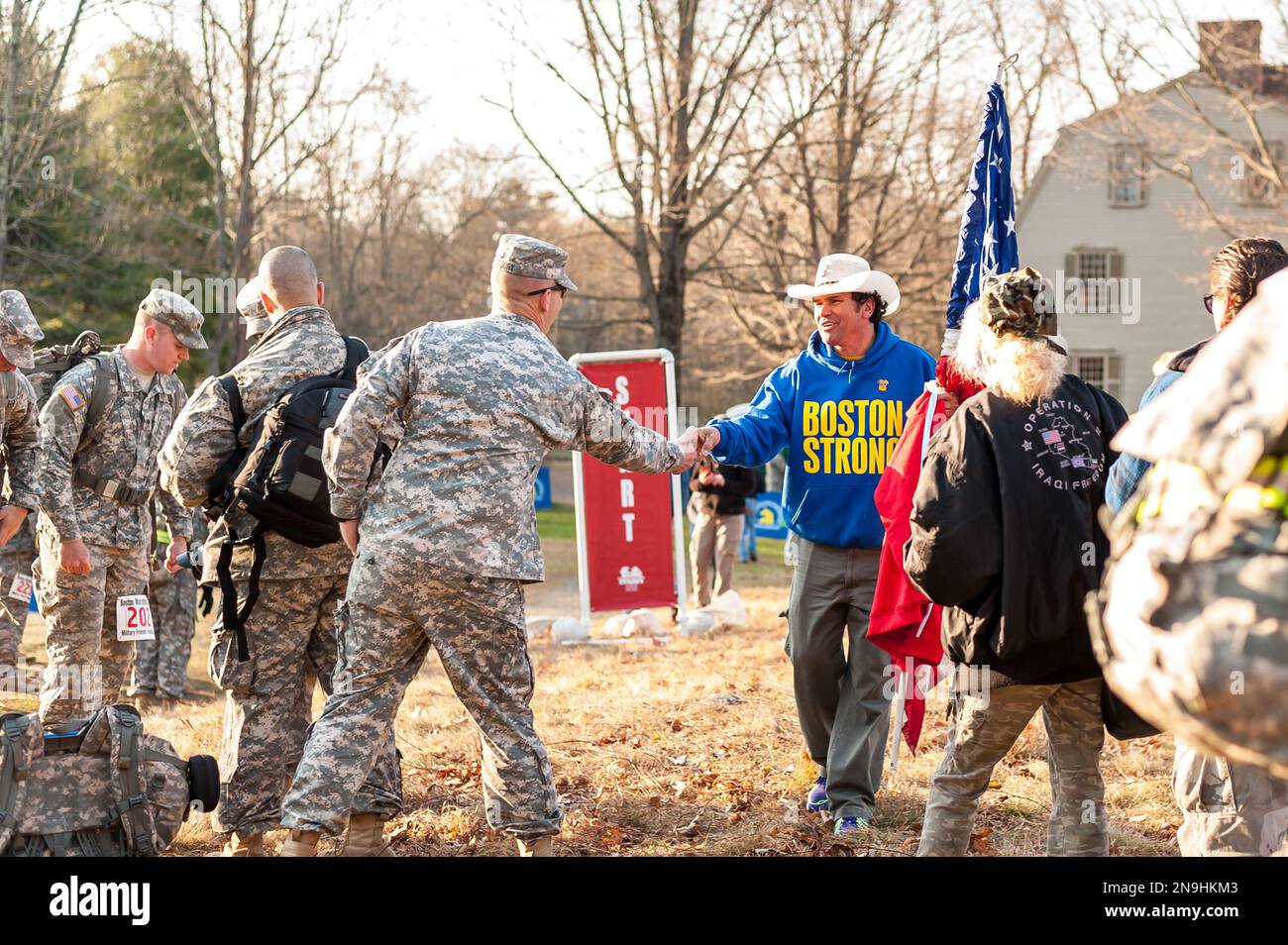 National Guard soldier shaking Carlos Arredondo’s hand at 2014 Tough ...