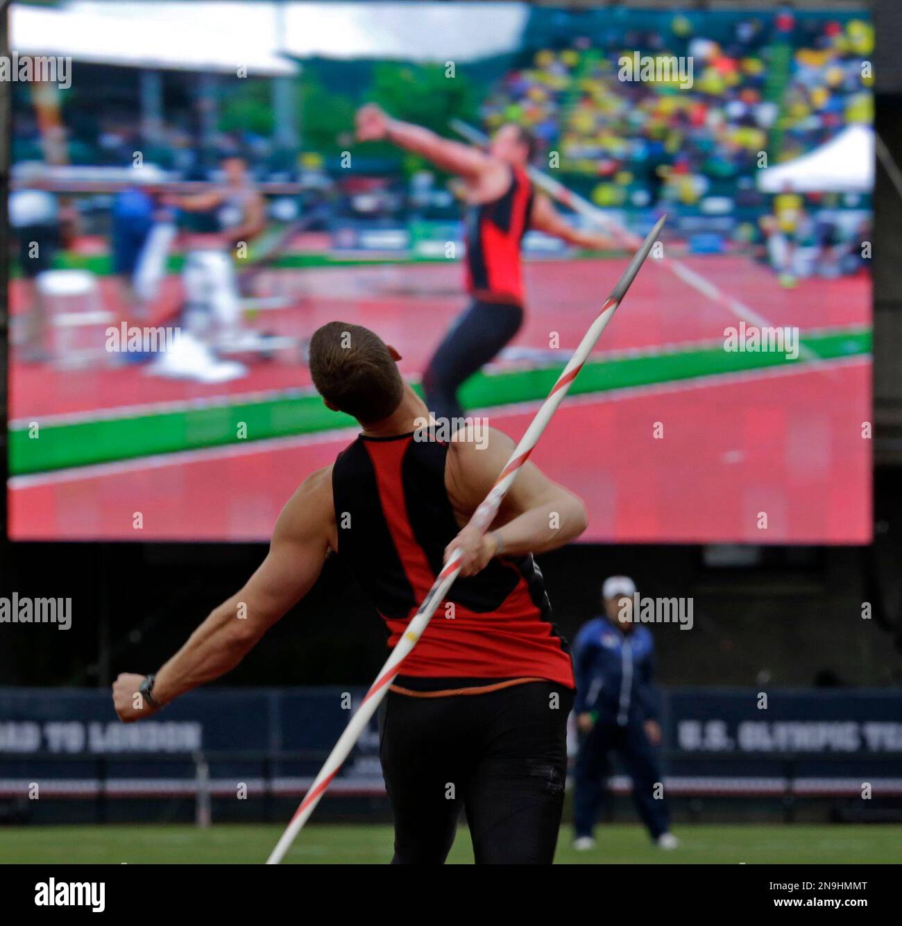 Sean Furey competes in the men's javelin throw finals at the U.S ...