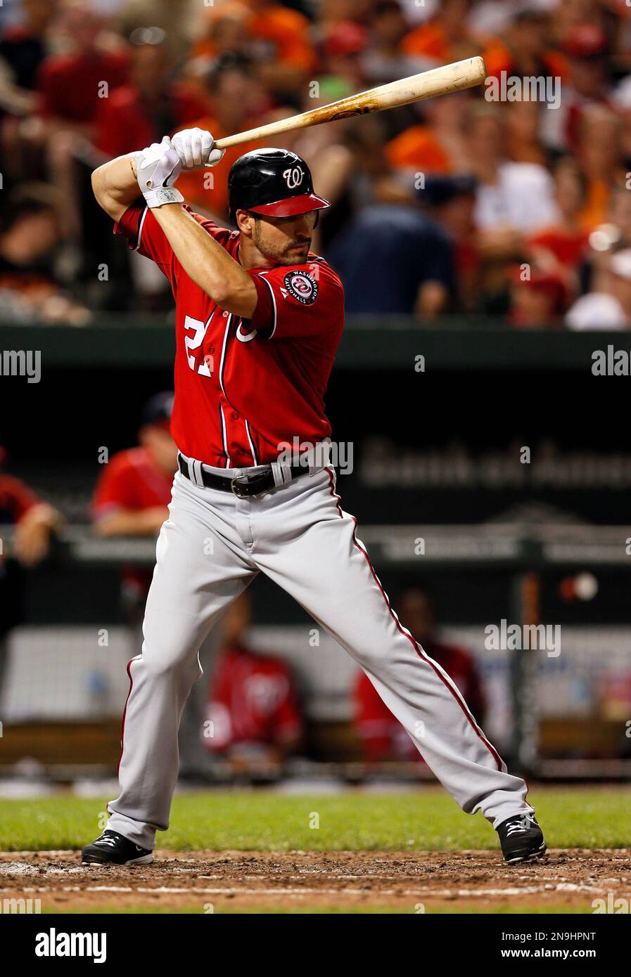 Washington Nationals' Xavier Nady stands in the batter's box during an ...