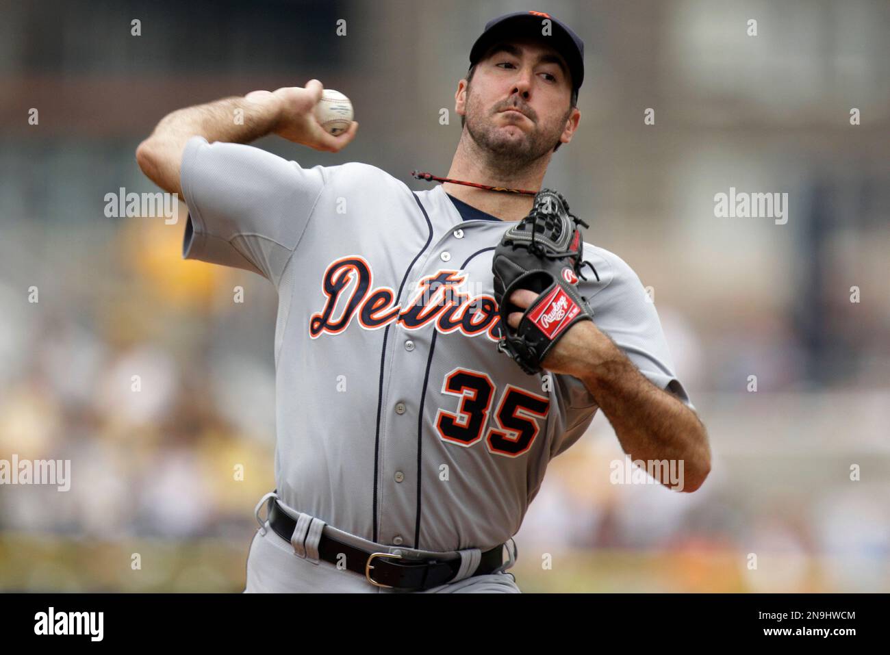 Detroit Tigers pitcher Justin Verlander delivers during the first ...