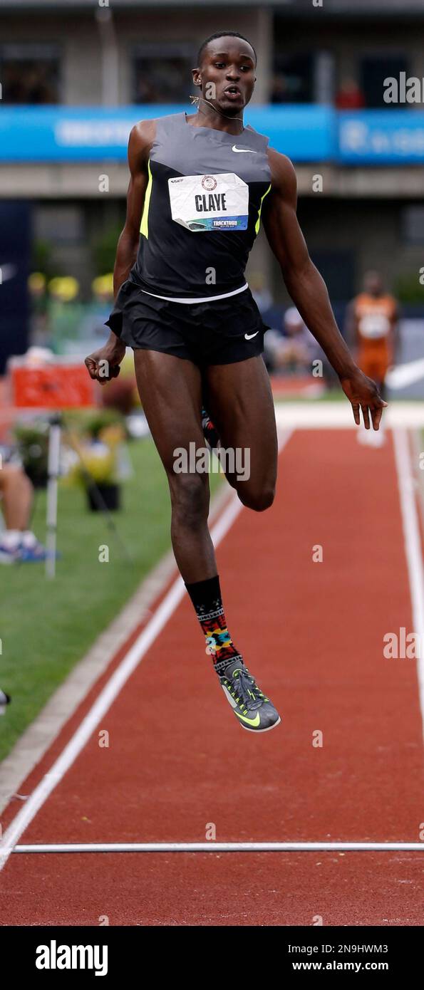 William Claye participates in the men's long jump finals at the U.S ...