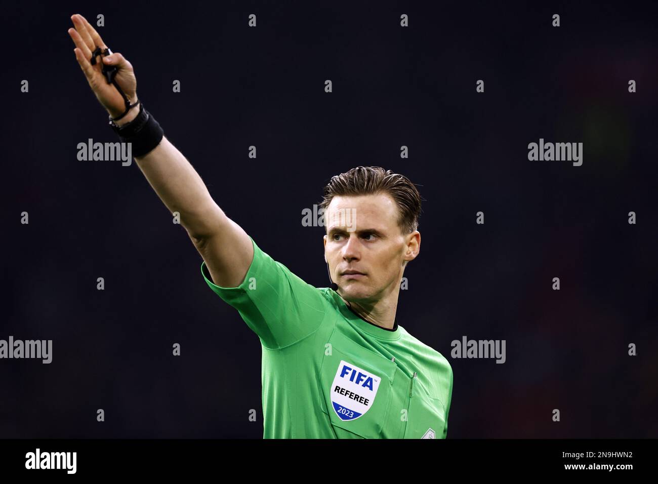 AMSTERDAM - Referee Sander van der Eijk during the Dutch premier league ...