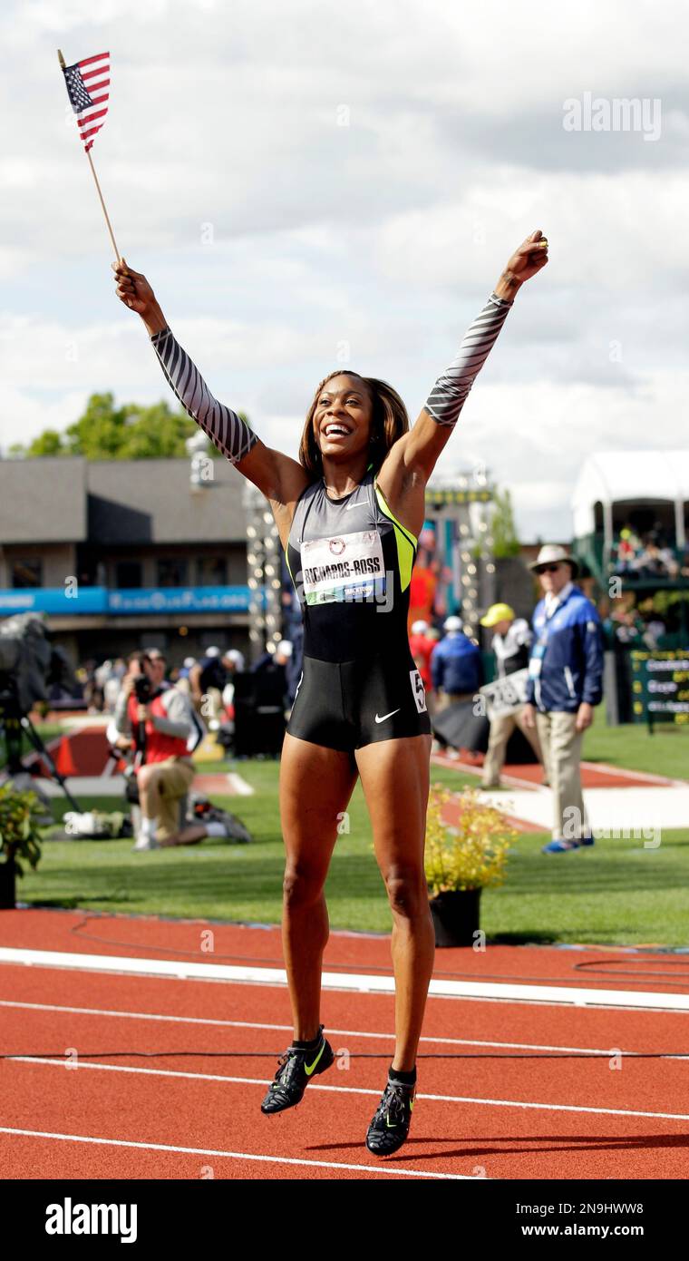 Sanya Richards-Ross reacts after the women's 400m finals at the U.S ...