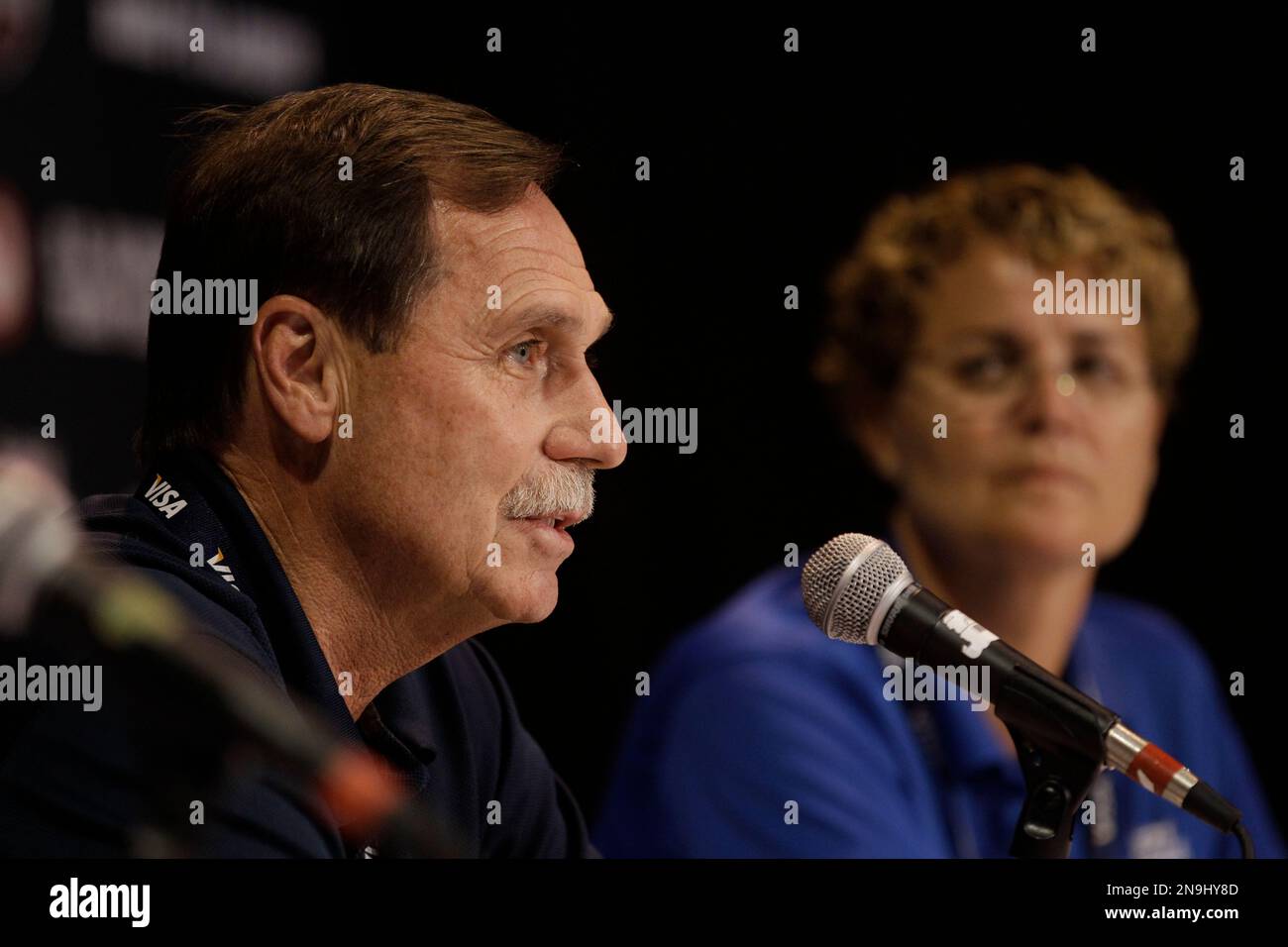 U.S. Olympic team head coaches Gregg Troy, left, and Teri McKeever ...
