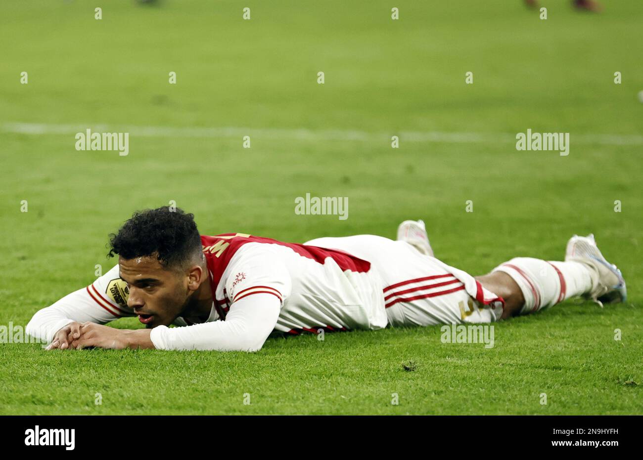 AMSTERDAM - Owen Wijndal of Ajax during the Dutch premier league match ...